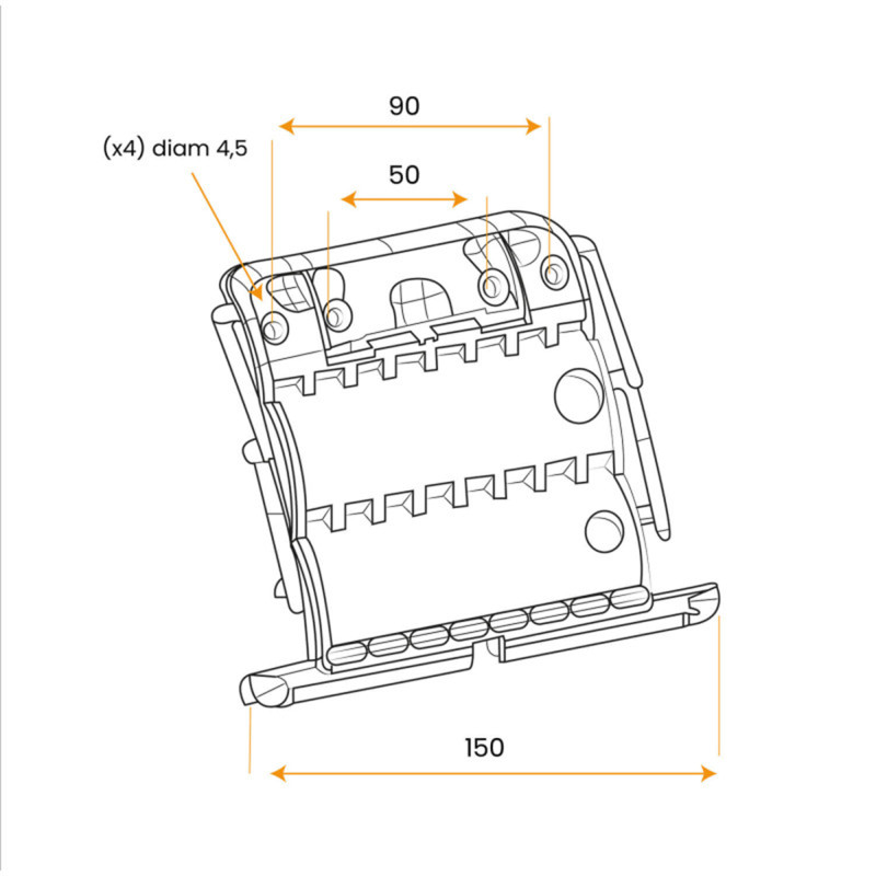 Attache Volet Roulant Rigide pour Fixation de Tablier