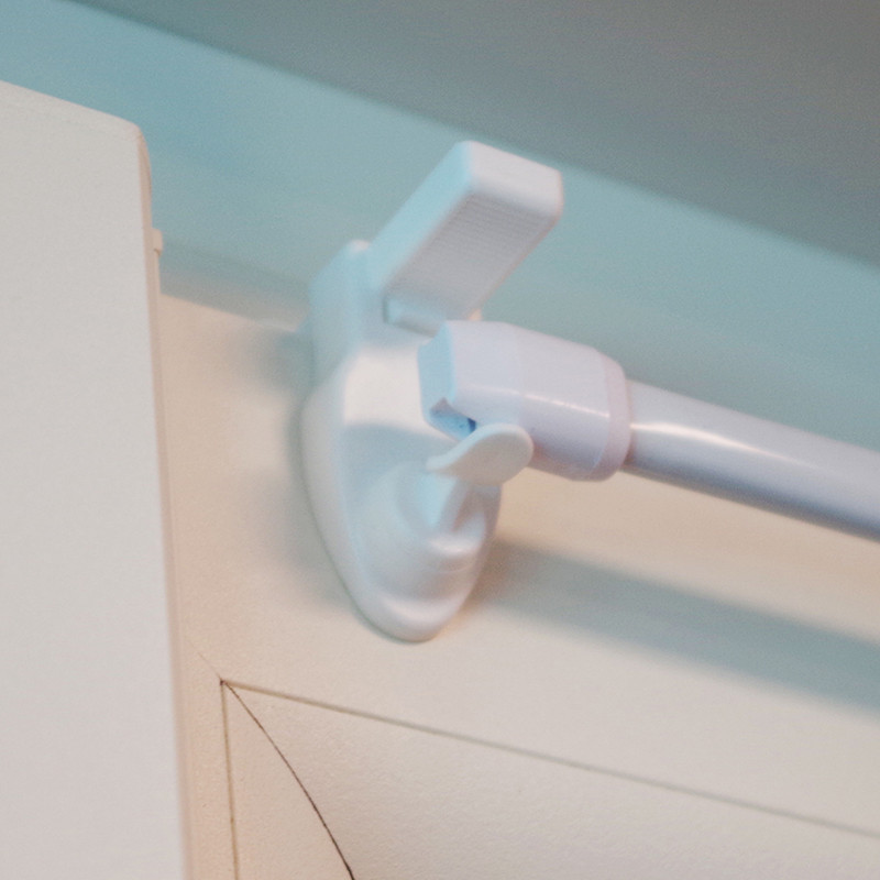 2 Supports Clic, Sans Perçage, pour Tringle à Rideau et Voilage