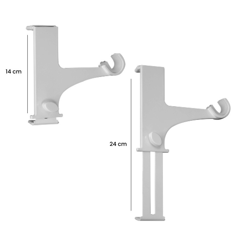 2 Supports Sans Perçage Blanc pour Tringle Rideau sans Percer Reconditionné